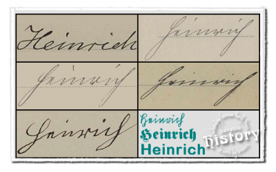German names in old German script: Heinrich