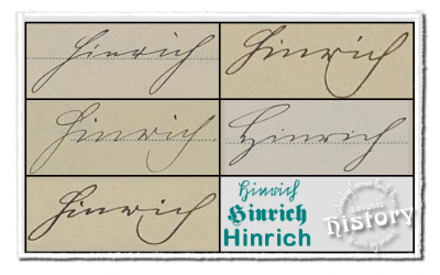 German names in old German script: Heinrich