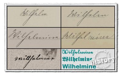 German names in old German script: Wilhelm